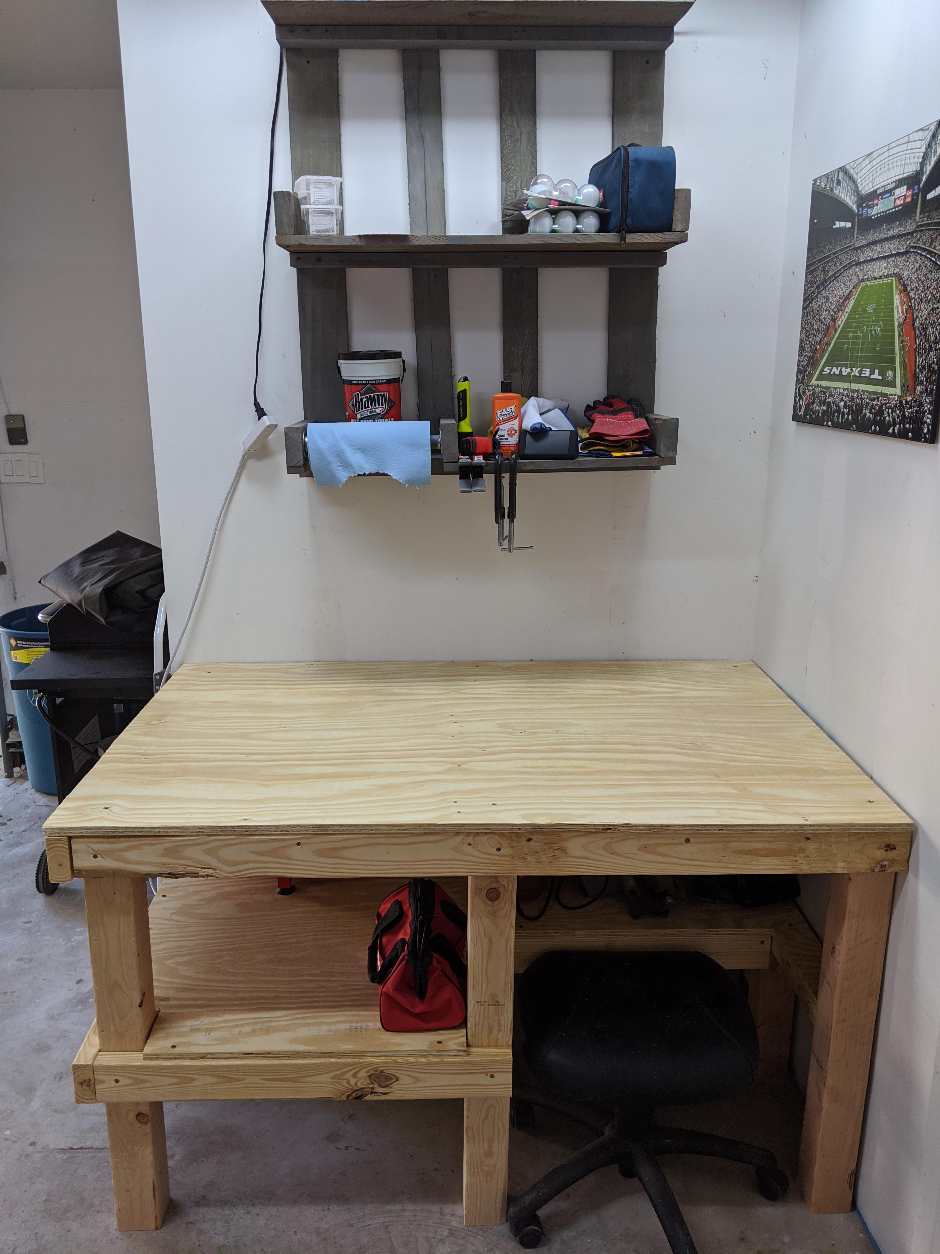 Thanks for the inspiration everyone! Built my first workbench today | Scrolller