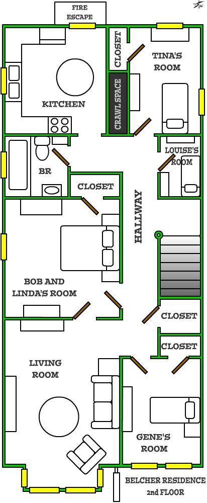 The Belchers House Floor Plan by The Comatose Cartoonist | Scrolller