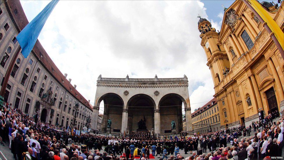 The coffin of Otto von Habsburg-Lothringen, former Crown Prince of Austria-Hungary, is brought ...