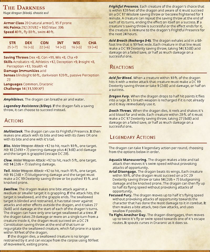 The Darkness, an AO adult black dragon | Scrolller