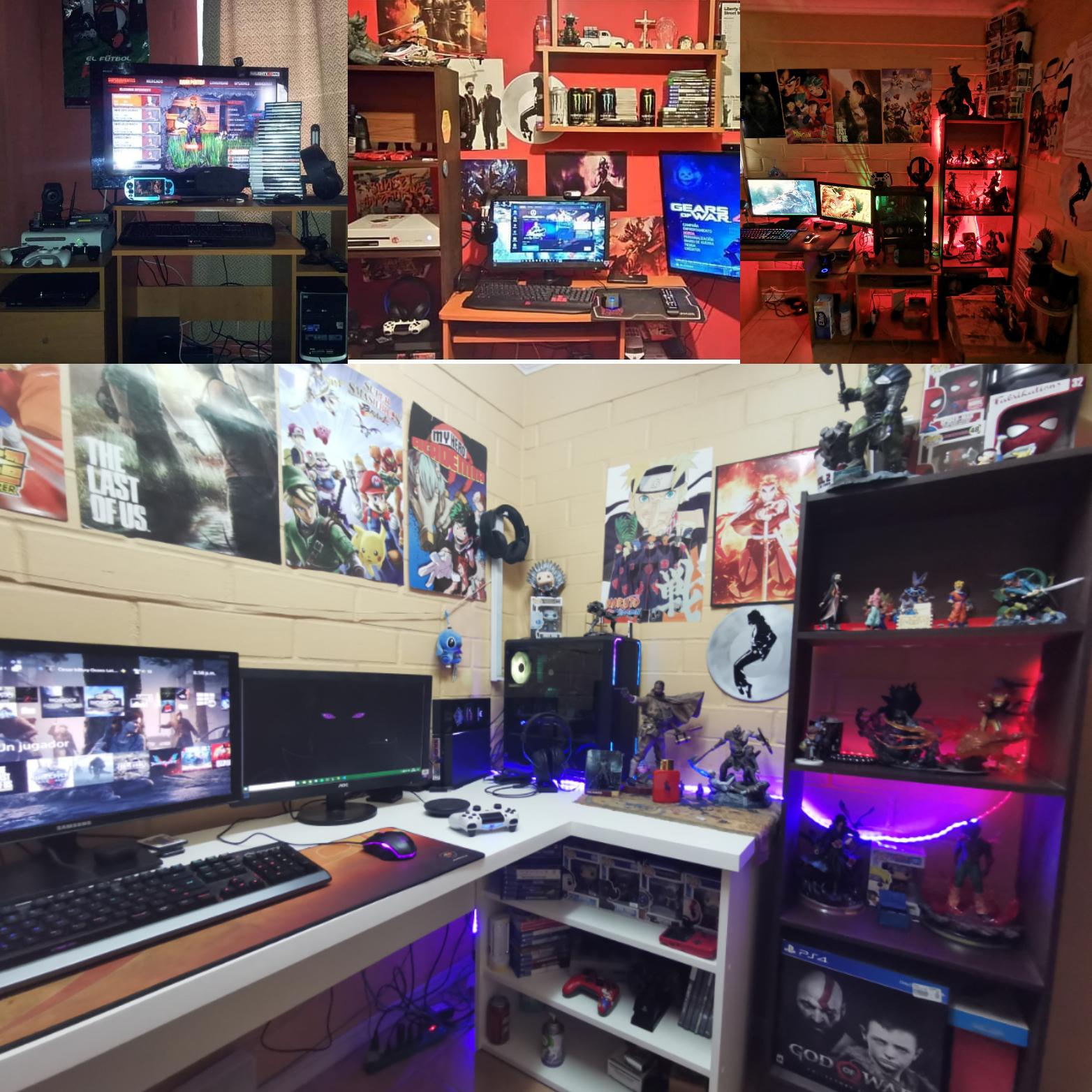 The evolution of my setup, left to the right. | Scrolller