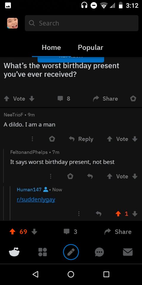 The feeling when you get a NSFW post to the 69'th upvote | Scrolller