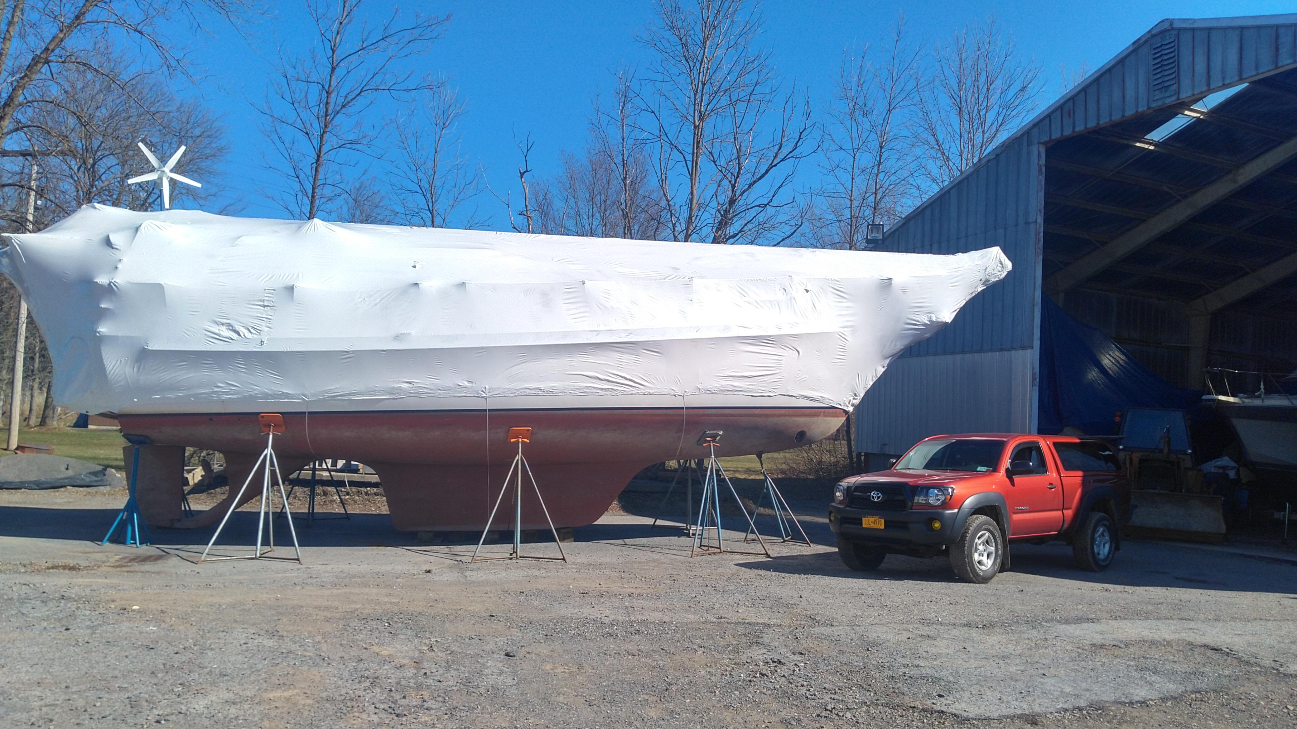 The first sailboat I've wrapped survived the upstate NY winter! | Scrolller