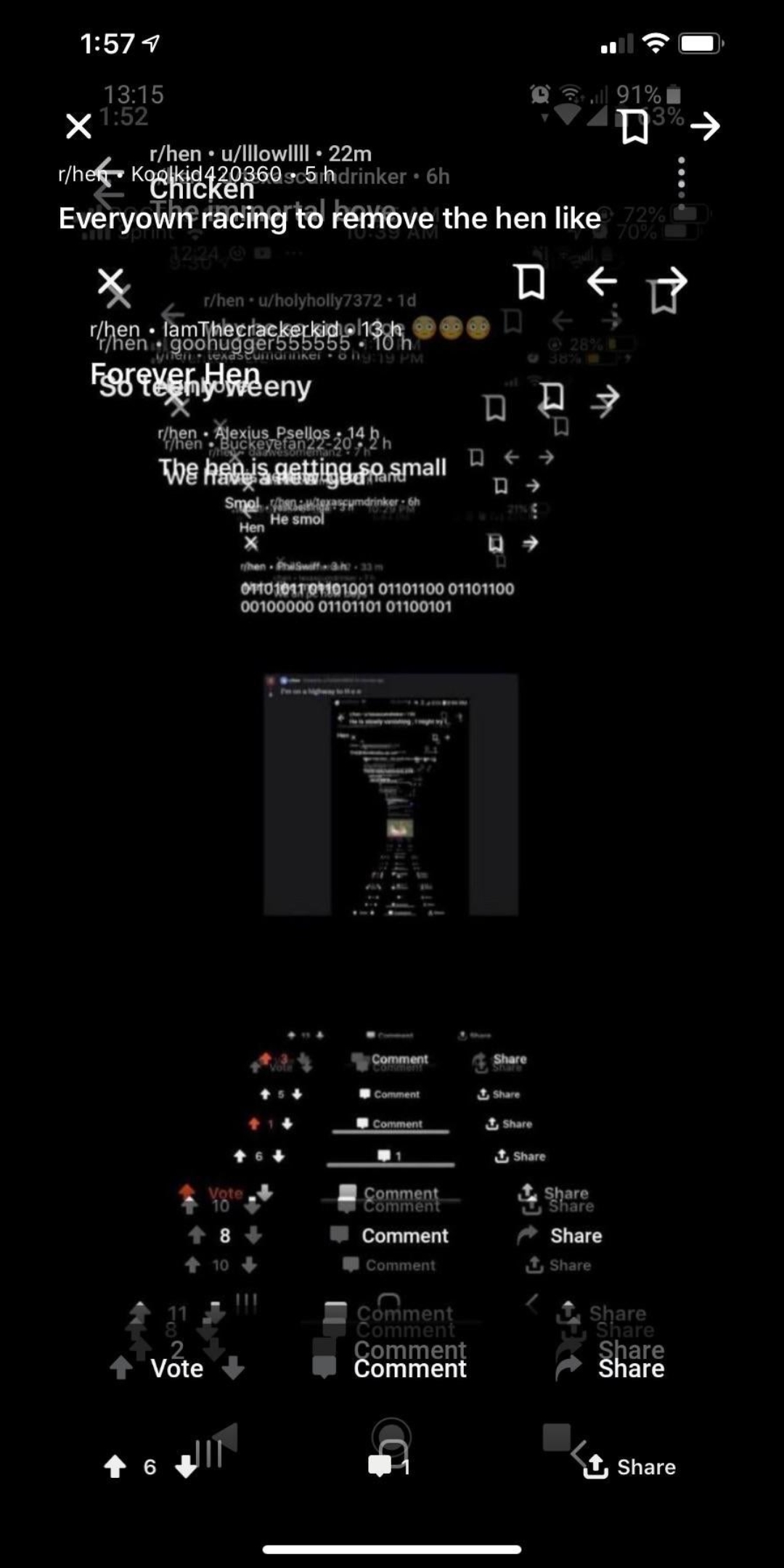 The hen enters the void | Scrolller