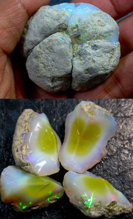 The inside of this Ethiopian opal looks like a hard boiled egg | Scrolller