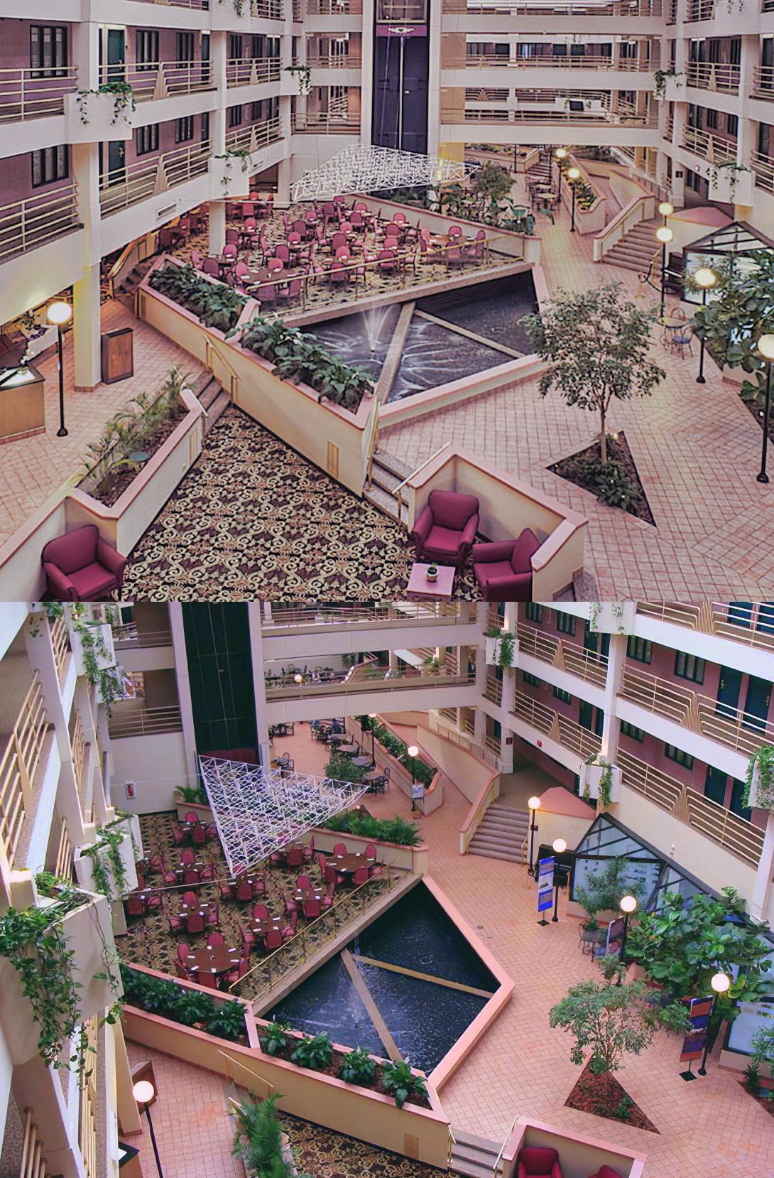 The interior style of the courtyard in this hotel. has since been renovated | Scrolller