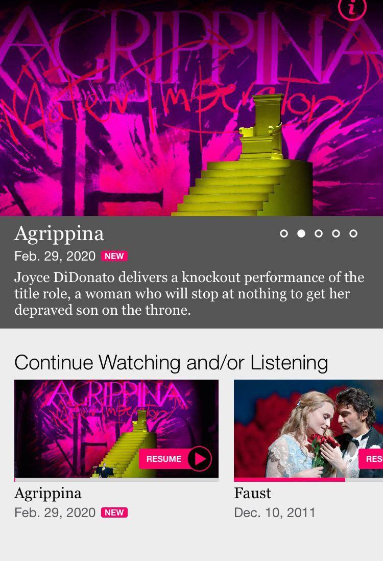 The MET’s Agrippina (2020) is already available in the On Demand | Scrolller