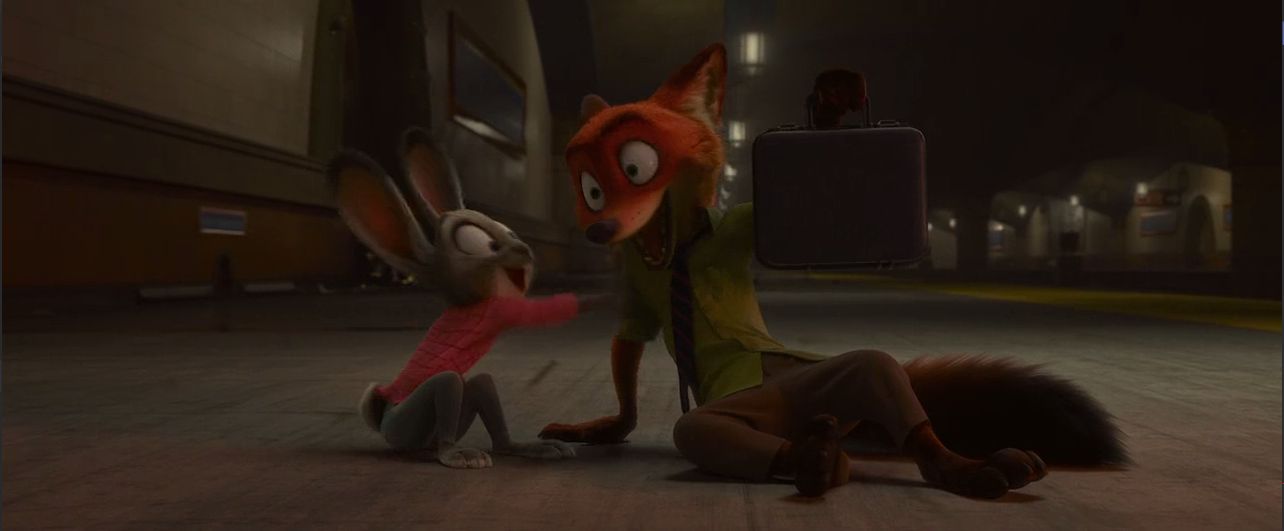 The only frame of Zootopia where the two main characters are in a state of absolute chaos ...
