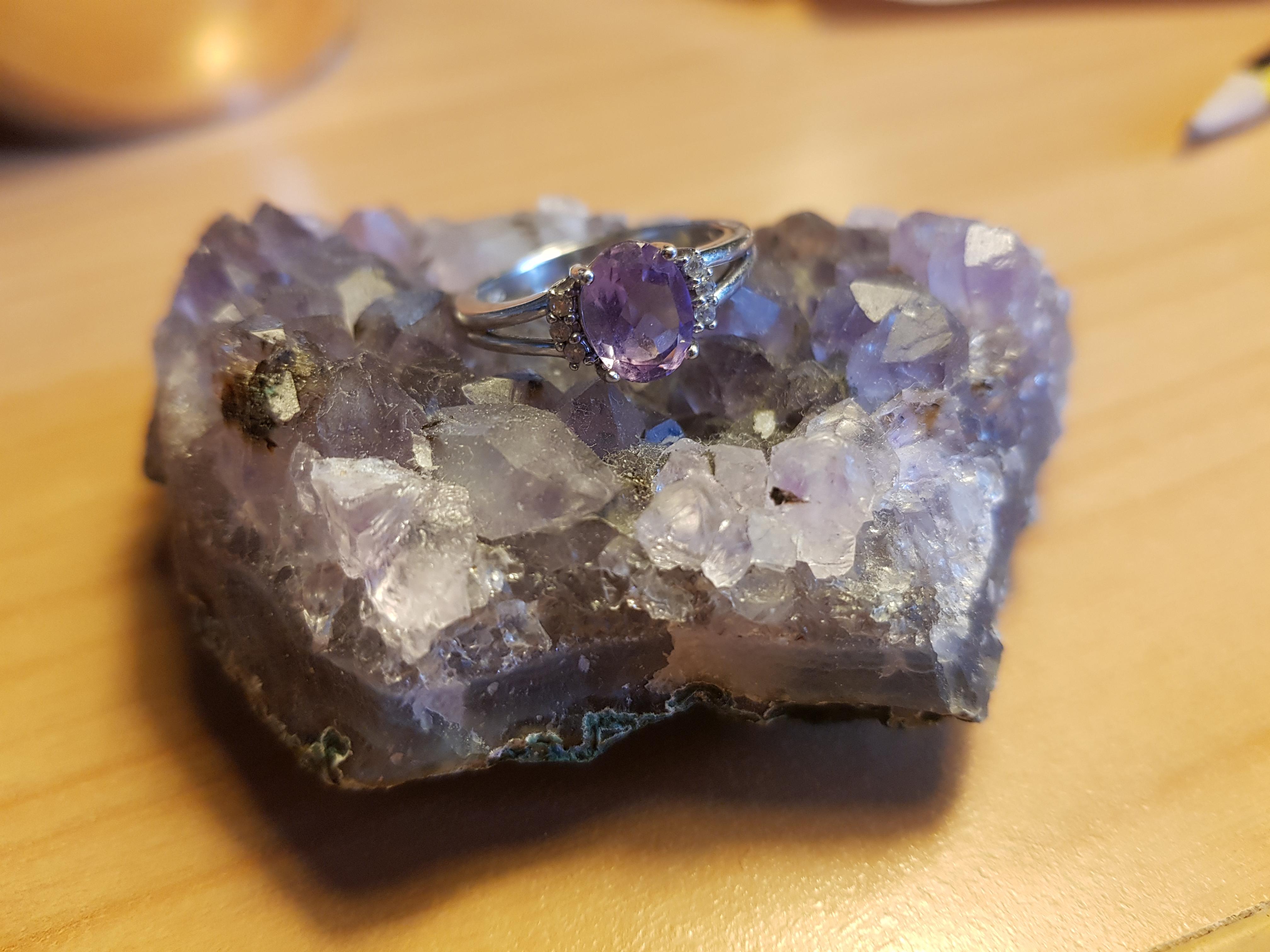 The raw mineral and it's jewel counterpart! Amethyst. | Scrolller