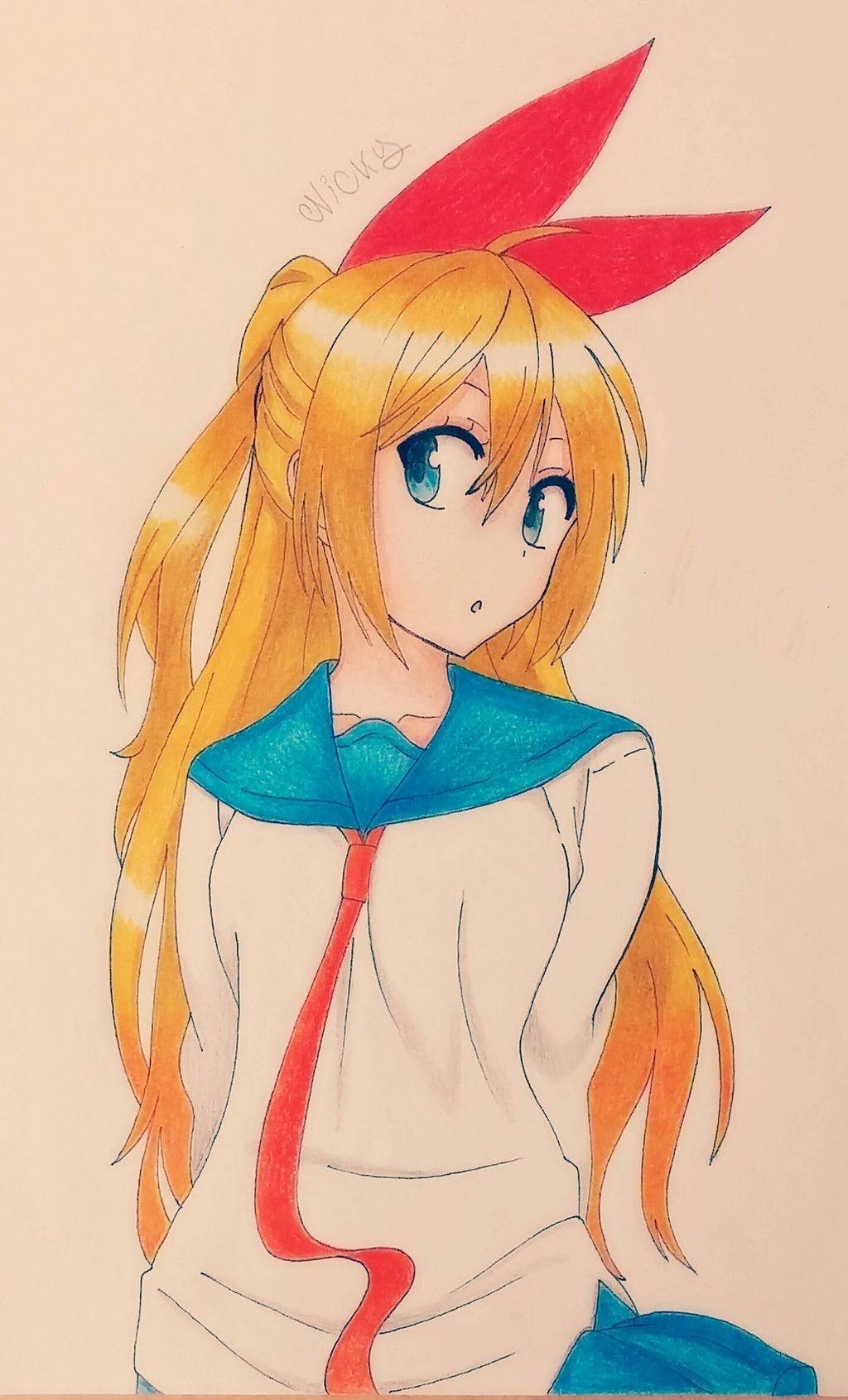 The same drawing of Chitoge Kirisaki but coloured :P | Scrolller