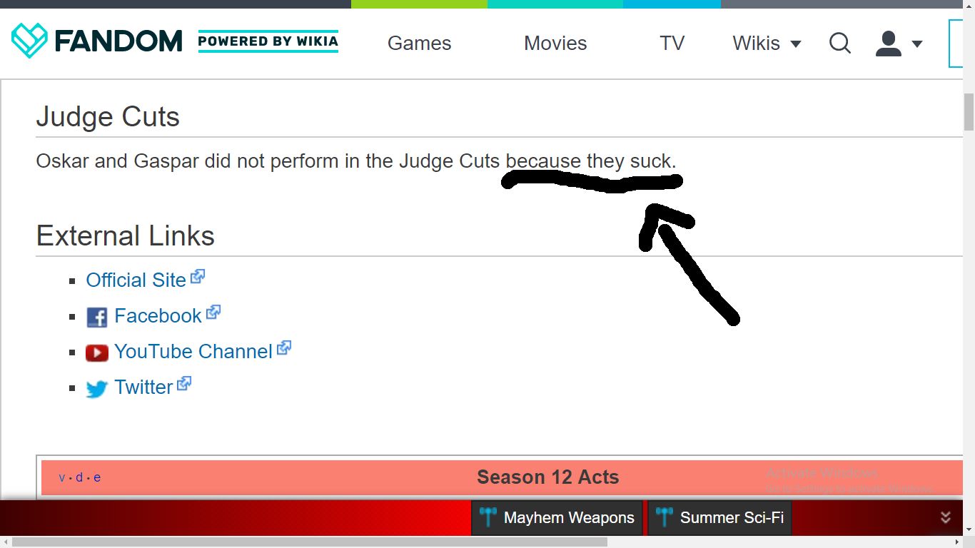 The Wikia... seems to be very biased | Scrolller