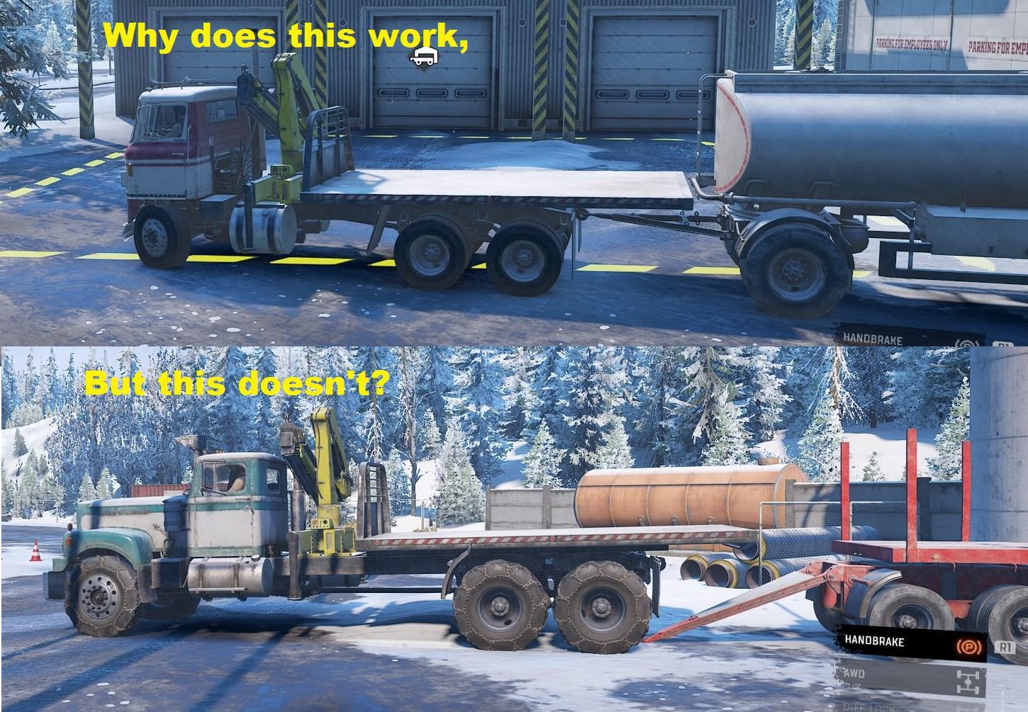 The Wonkiness of crane+flatbed+trailer | Scrolller