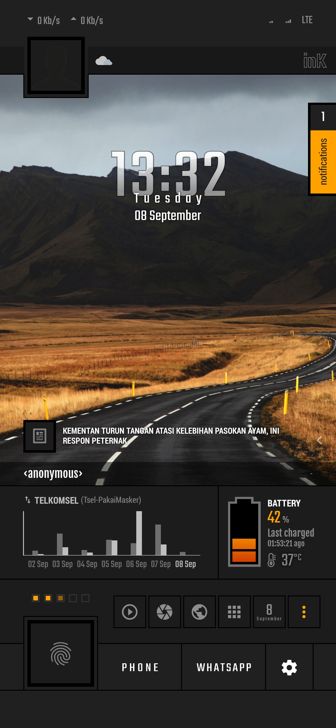 [Theme] My KLWP theme project (inK-07) | Scrolller