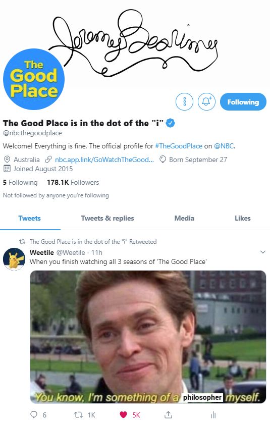 They retweeted my shitty meme on the official Good Place twitter! 😍 | Scrolller