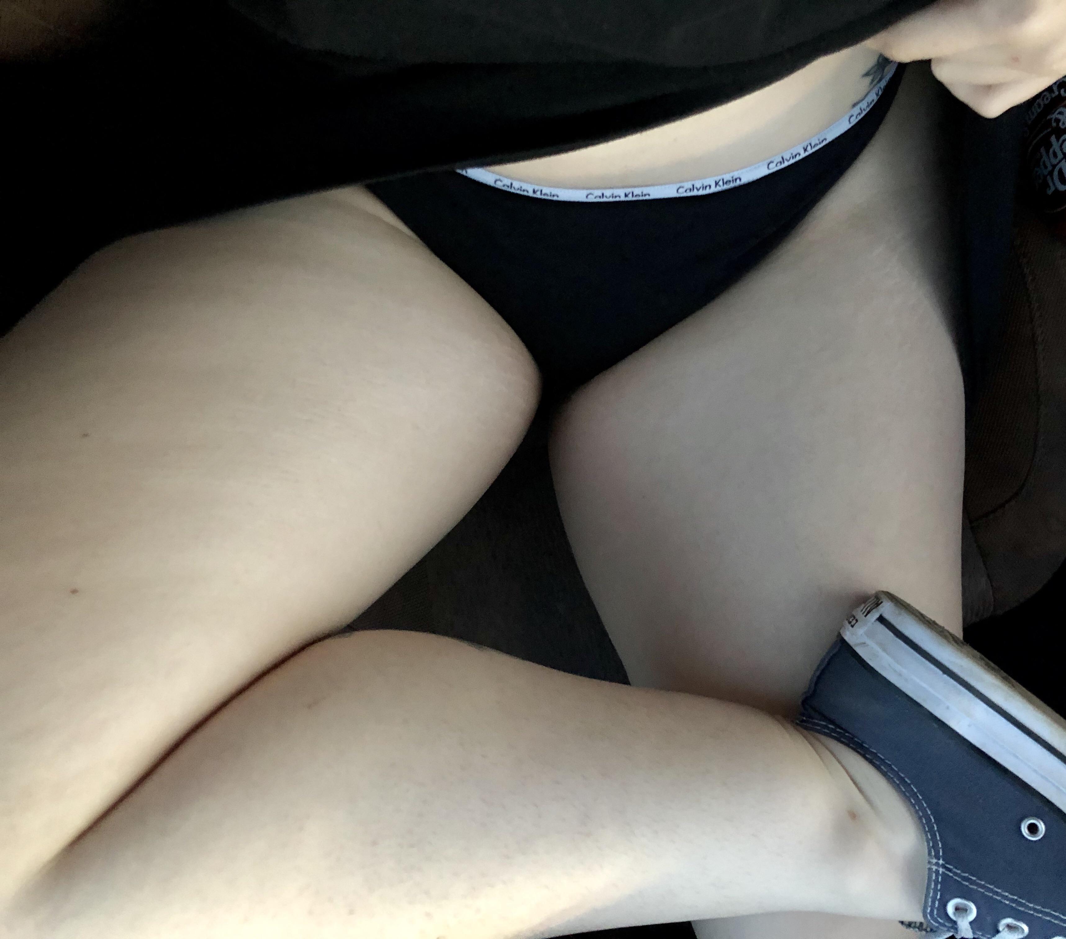 Thick pale thighs on car ride 💧 peep the cute thong 🥴 | Scrolller