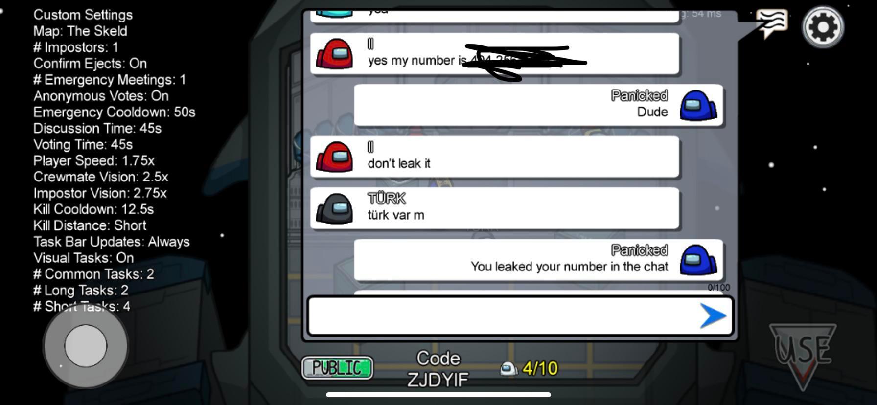 This dude actually sent his *real number* in among us with a server full of strangers to his ...