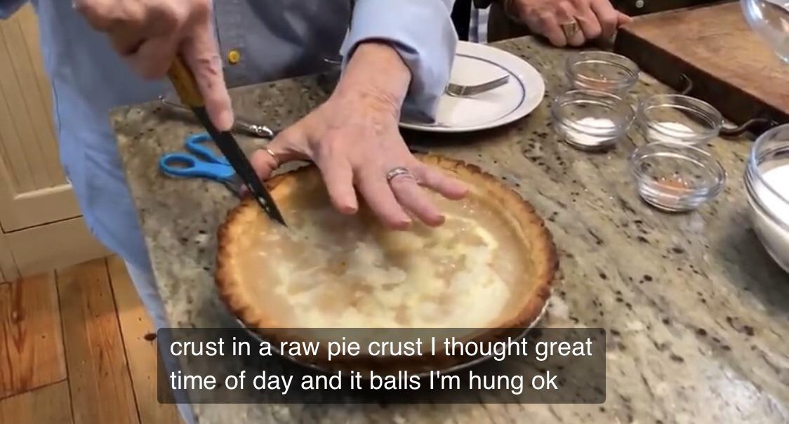 This glorious youtube video about baking a pie with closed caption on ...