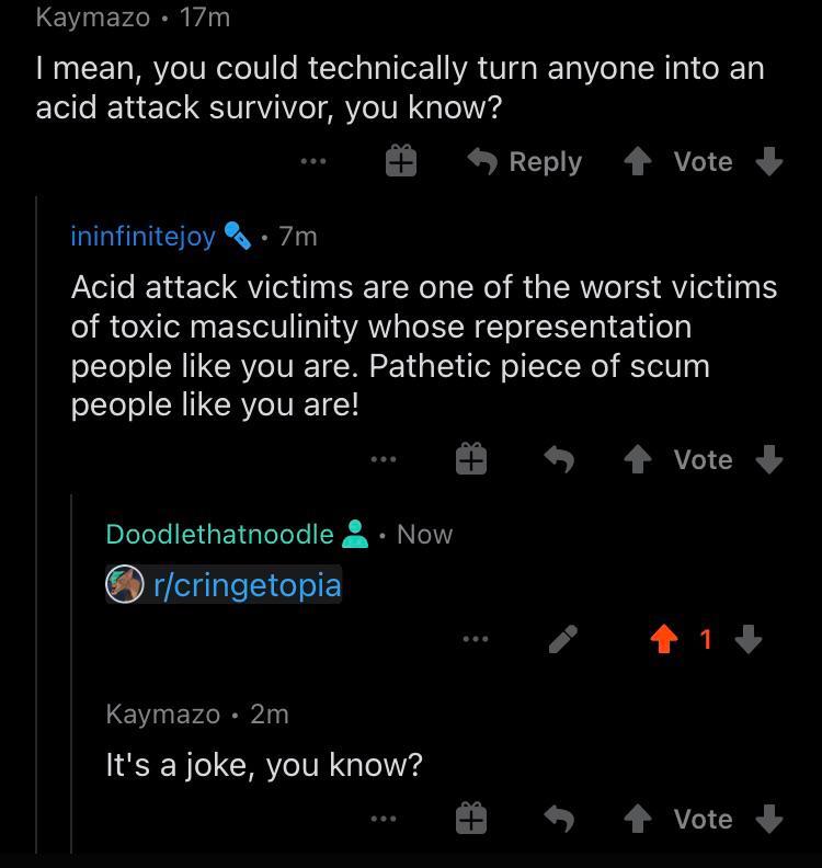 This guy with a weird acid victim fetish | Scrolller