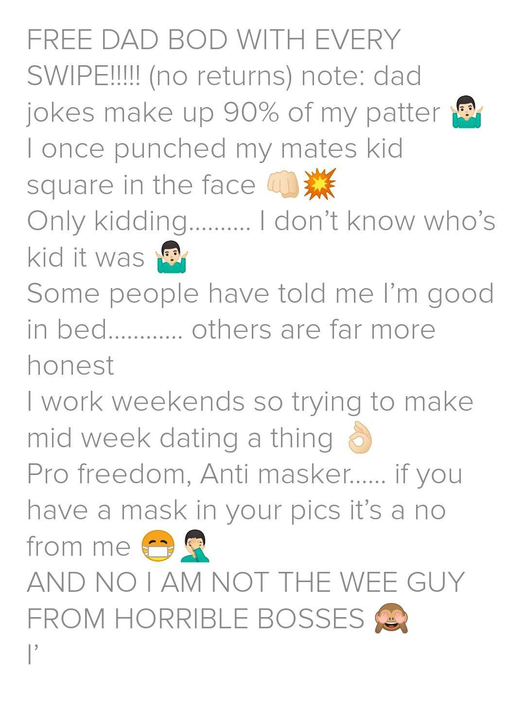 This guys' Tinder bio | Scrolller