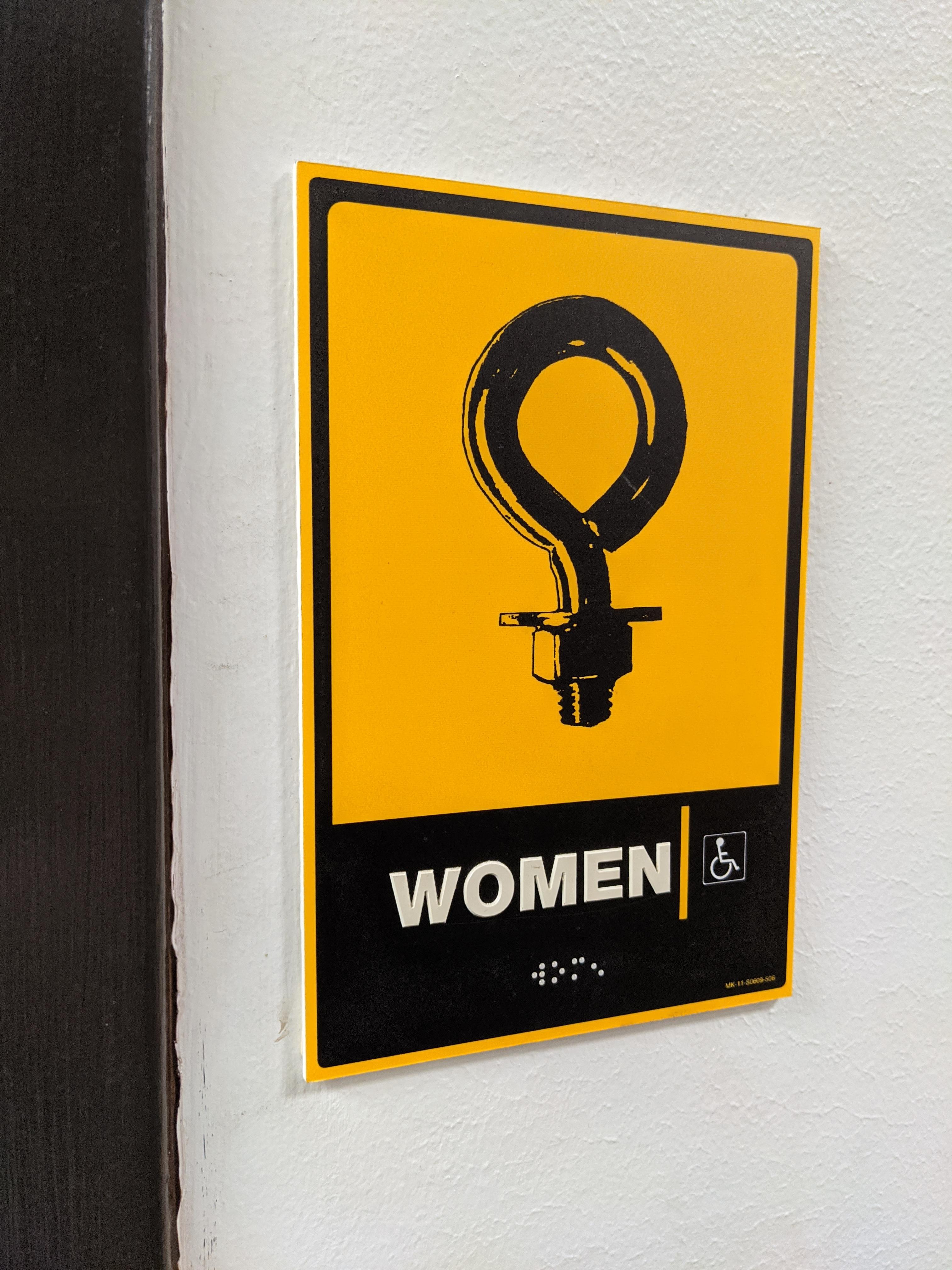 This women's restroom sign at a hardware store | Scrolller