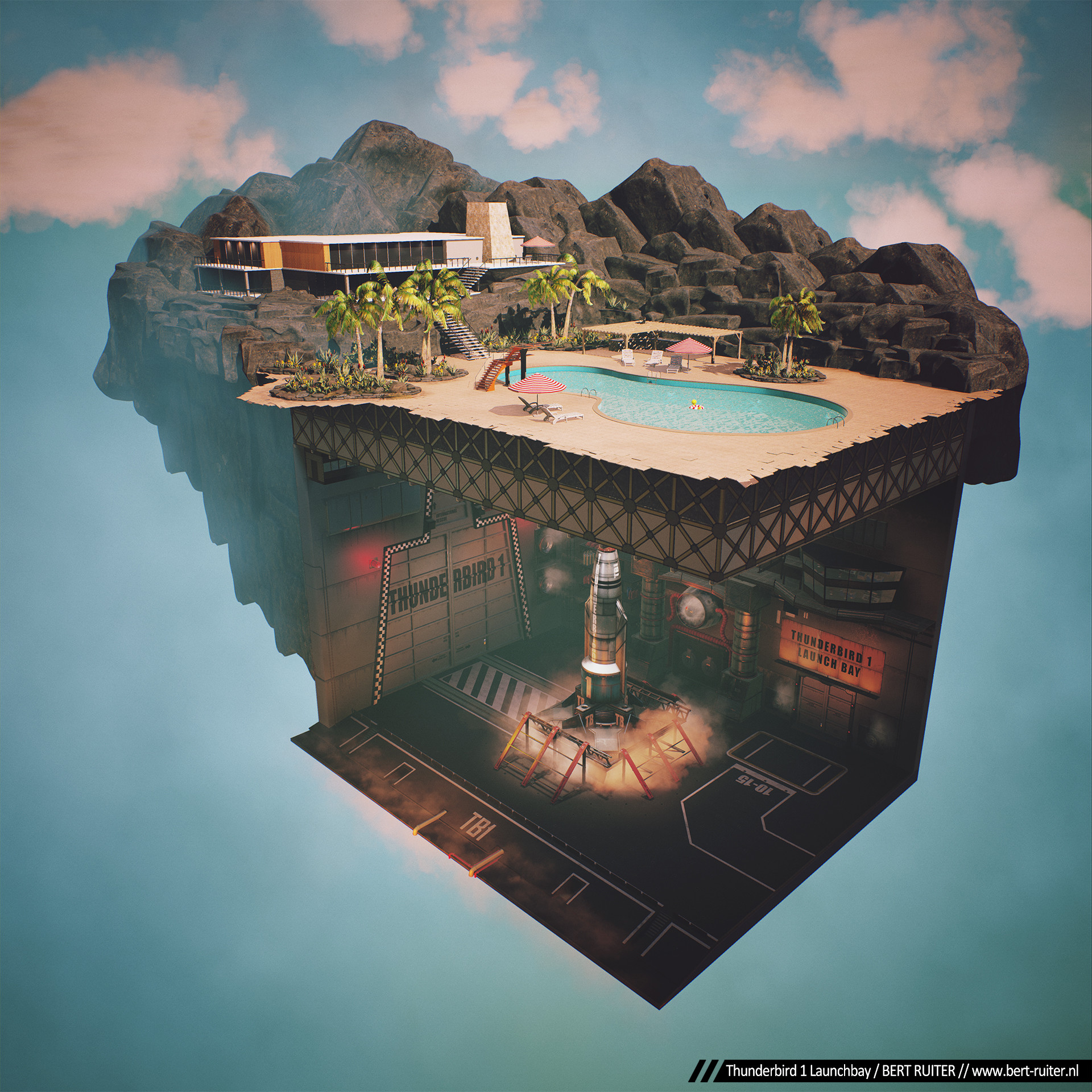 Thunderbird 1 Launchbay Diorama by Bert Ruiter | Scrolller