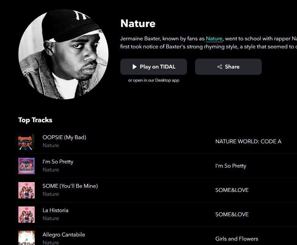 Tidal has some interesting, lesser-known history behind Nature... | Scrolller