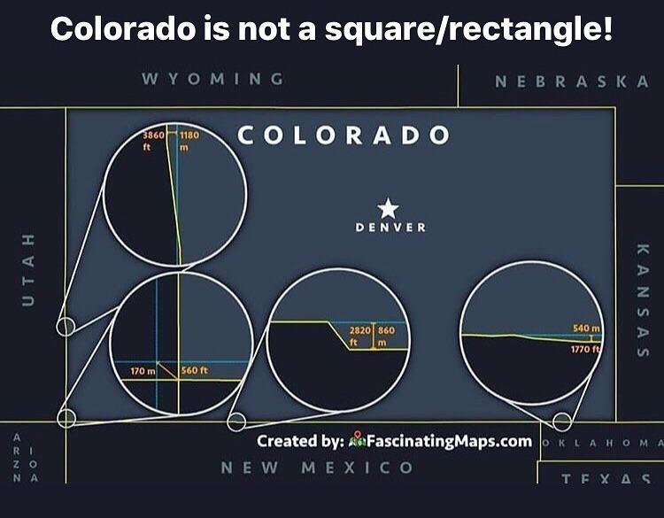 TIL that Colorado is not a perfect rectangle and I am not happy about it | Scrolller