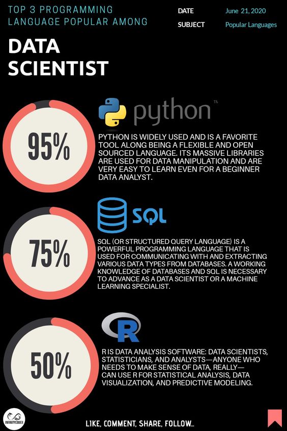 Top 3 programming language popular among data scientist | Scrolller