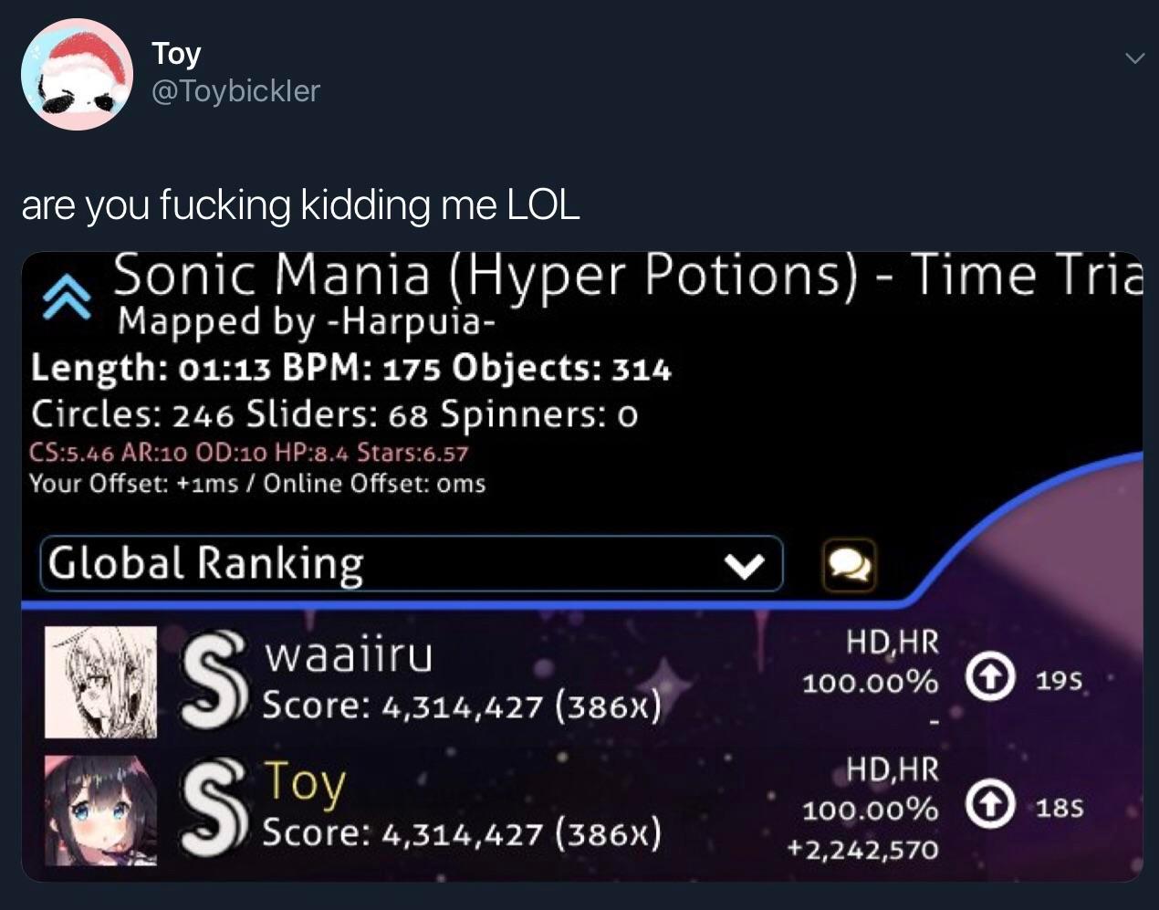 Toy permanently misses #1 because he played one second too late lol | Scrolller