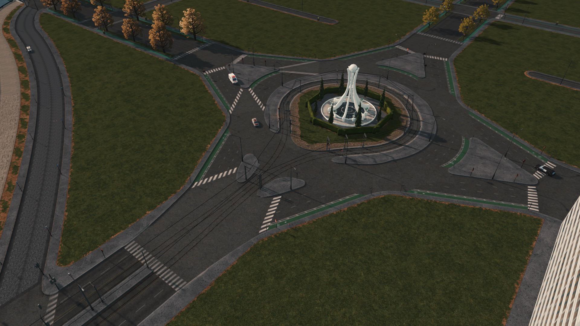 Tram loop in a roundabout | Scrolller