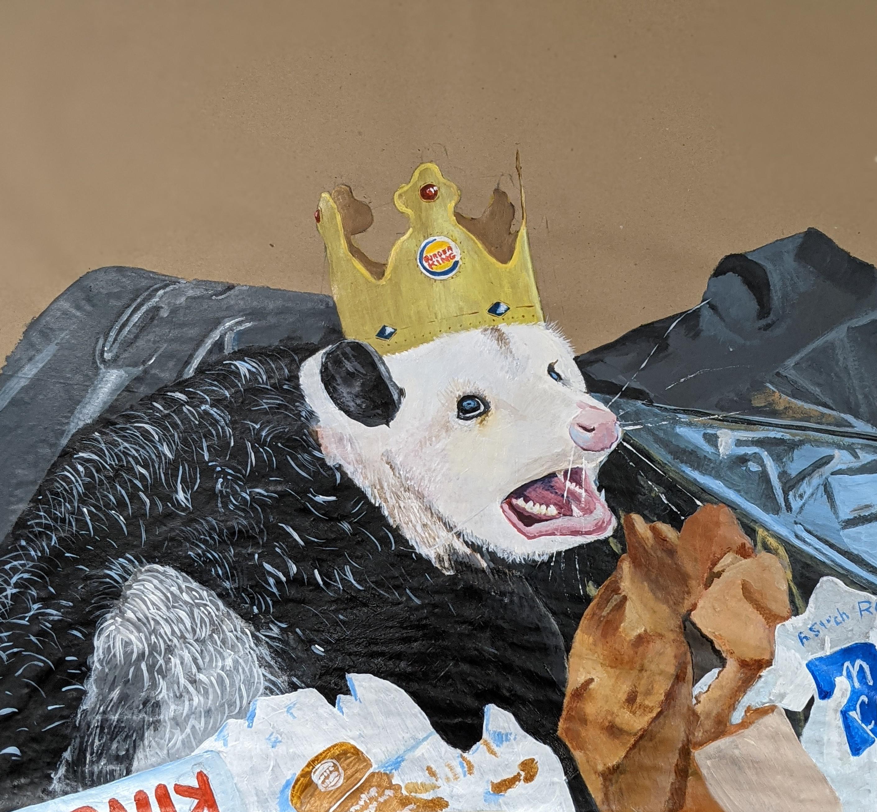 Trash King (Sabretooth Death Mouse), me, acrylic, 2021 | Scrolller