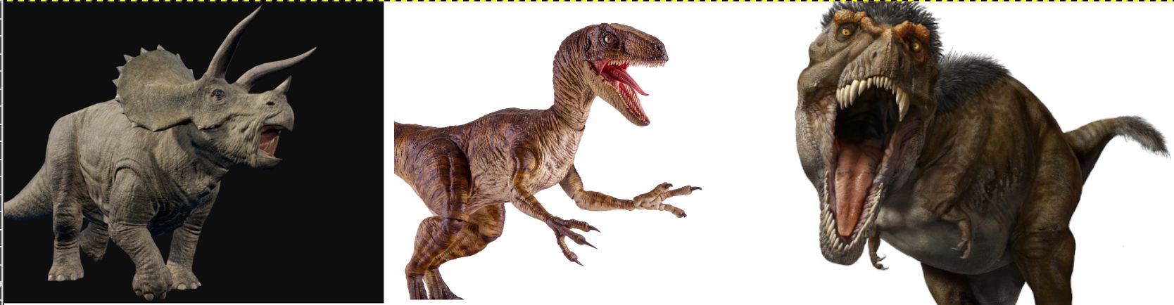 Triceratops, Velociraptor, T-Rex | Scrolller