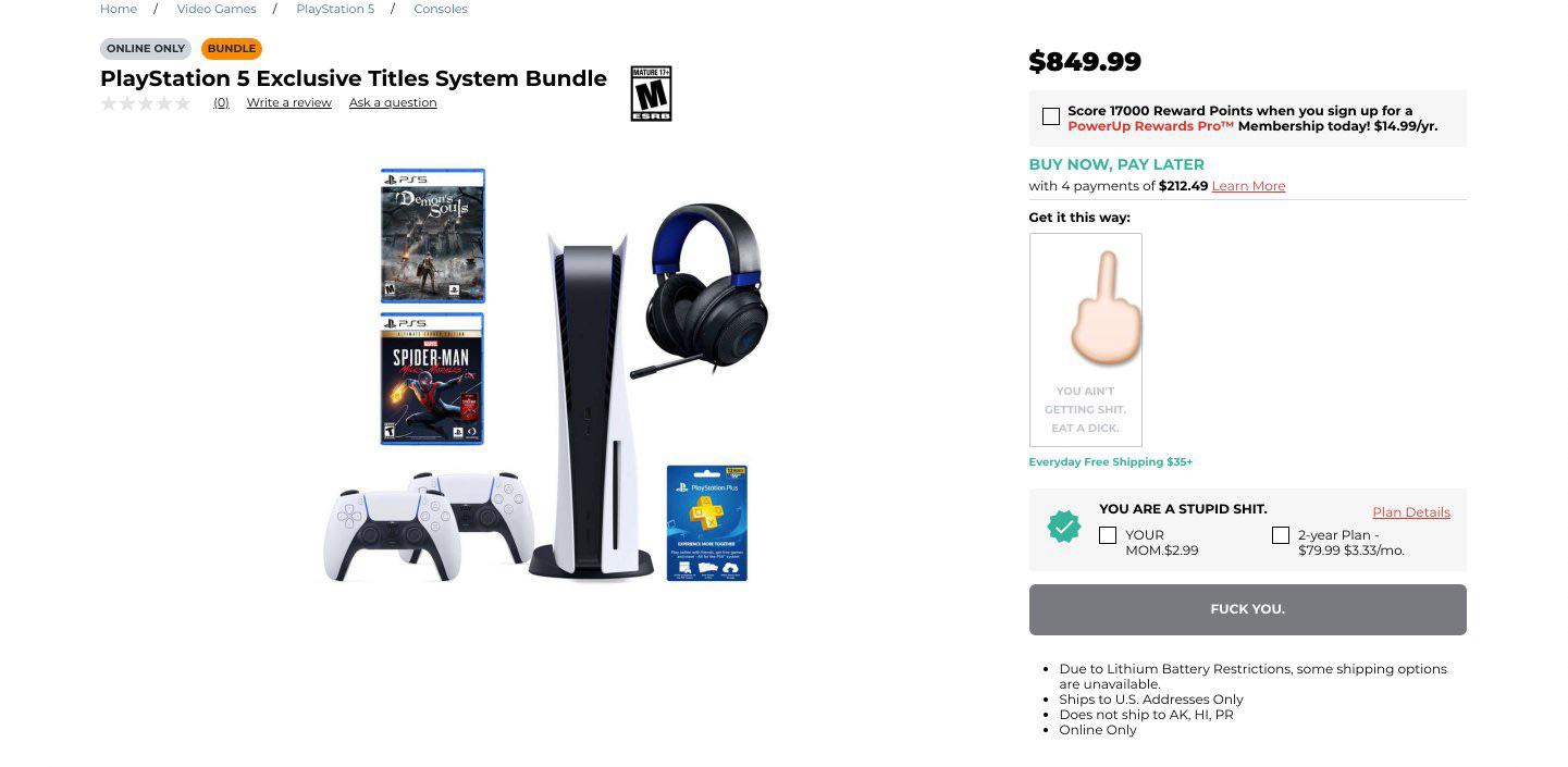 Tried to order a PS5 from GameStop. | Scrolller