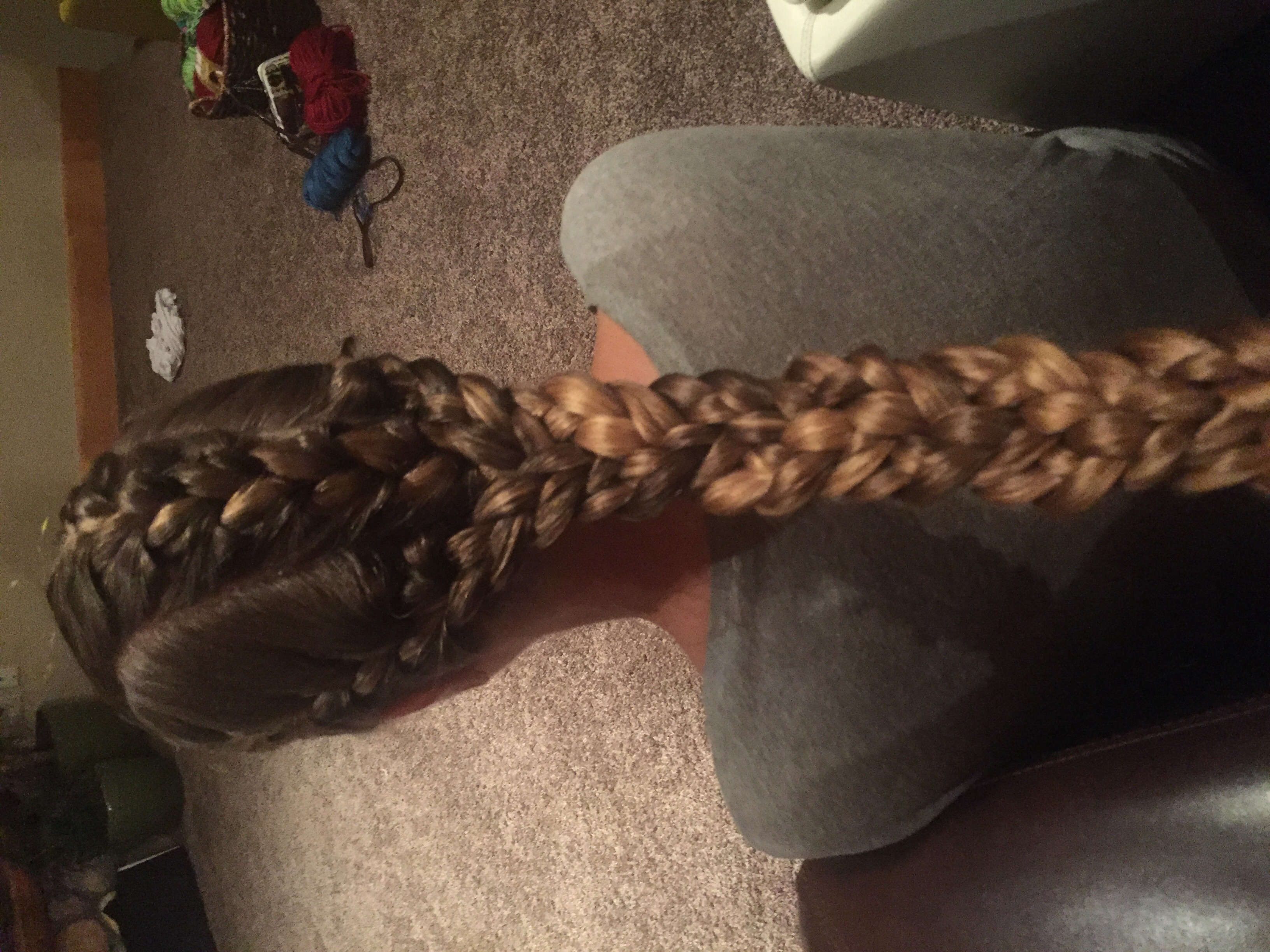 Triple French braid. It's crazy how thick her hair is. | Scrolller