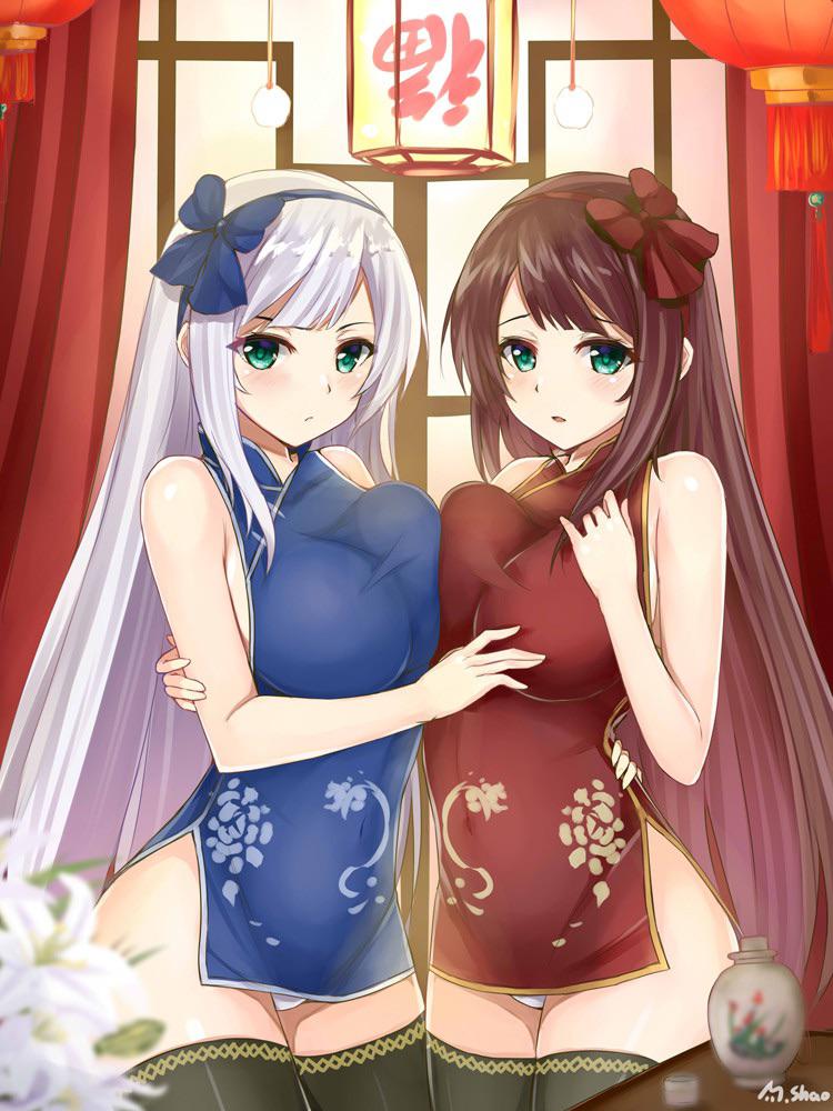 Two girls in short cut cheongsam | Scrolller