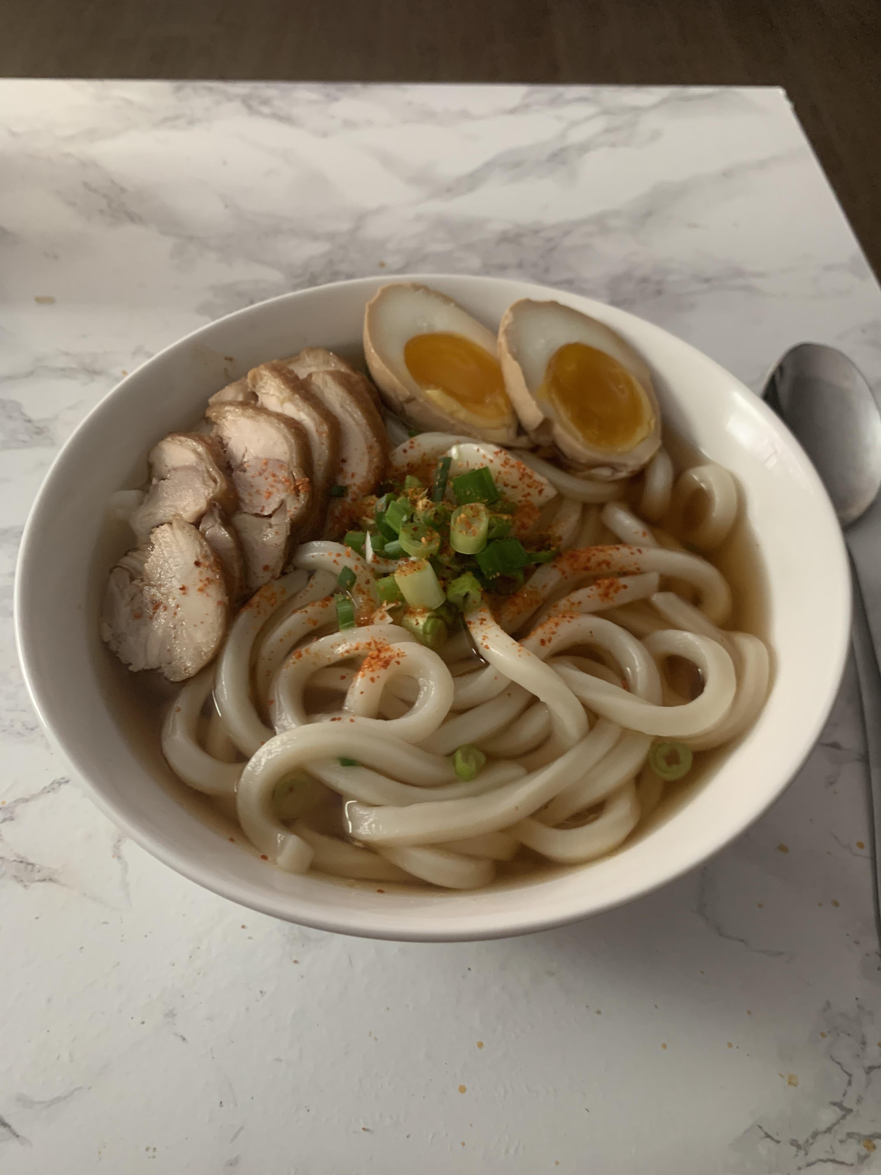 Udon with Chicken Char Siu and Egg | Scrolller