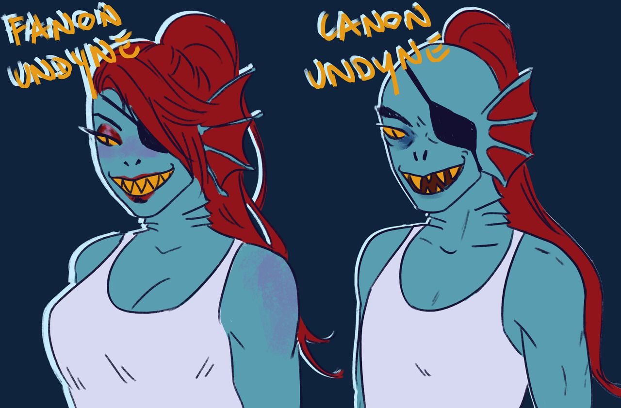 Undyne in Fanart VS Undyne in-game | Scrolller