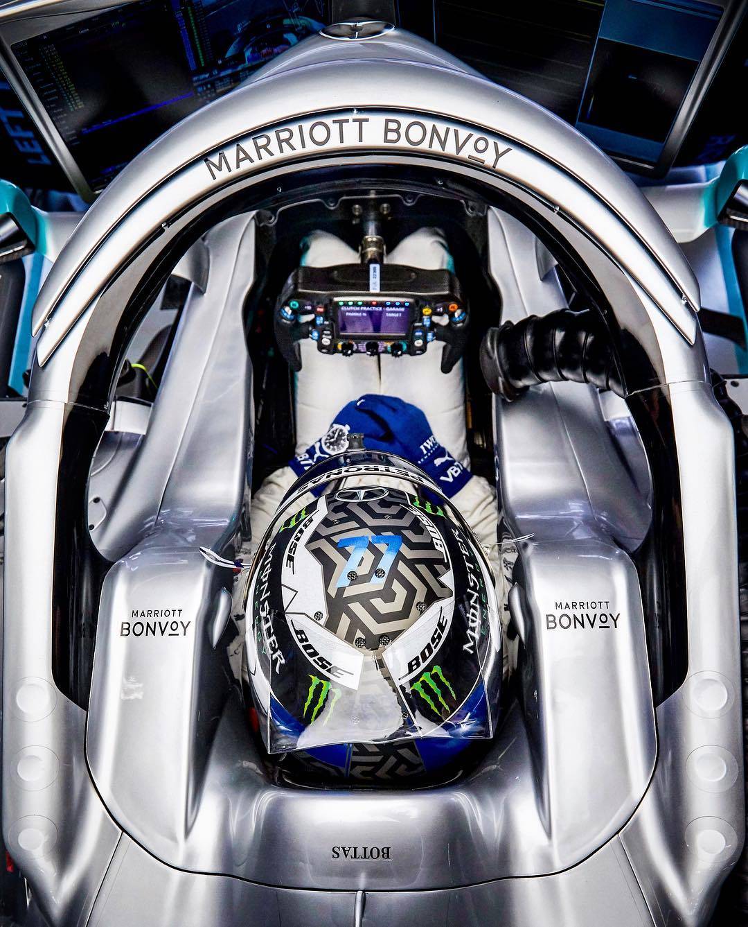 Valteri Bottas in his Mercedes AMG F1 car | Scrolller