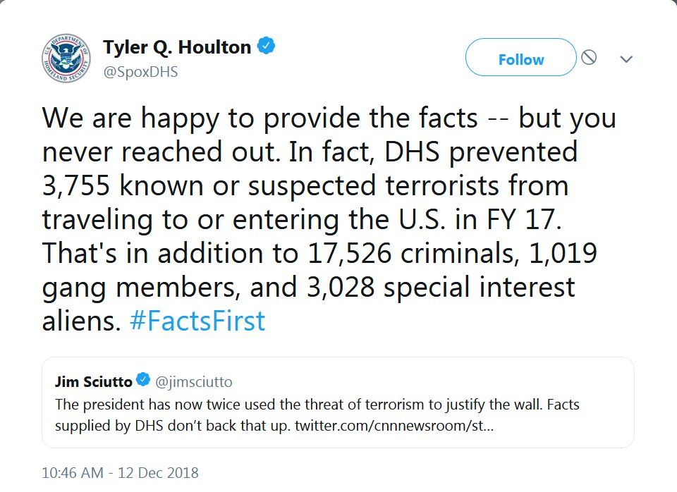 Verified this information - DHS is our line of defense. [Truth] [/r/Politics & CNN say Orange ...