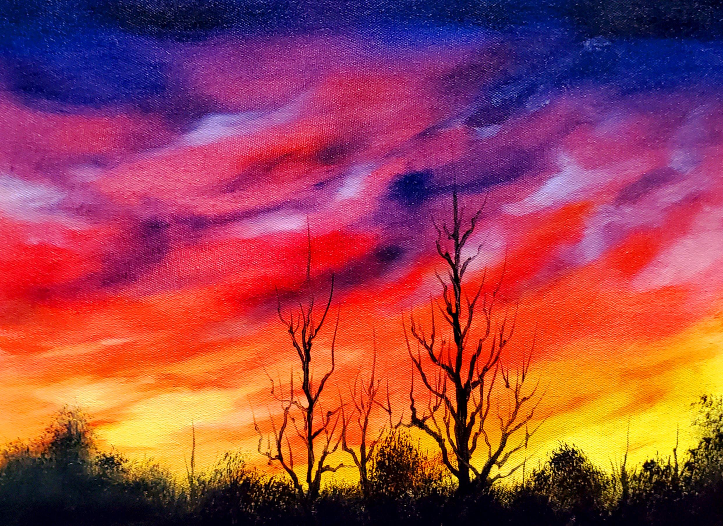 Vibrant Sunset, Me, Oil, 2021 | Scrolller