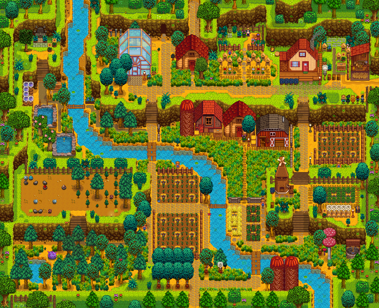 Wanted to share my layout for my hill-top farm. What do you think? Suggestions? :) (Summer, 2nd ...
