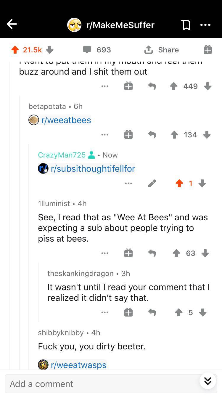 We eat bees | Scrolller