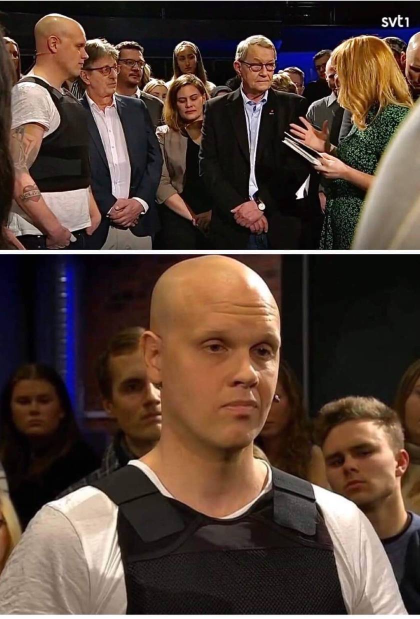 Wearing a bulletproof vest during a TV debate | Scrolller