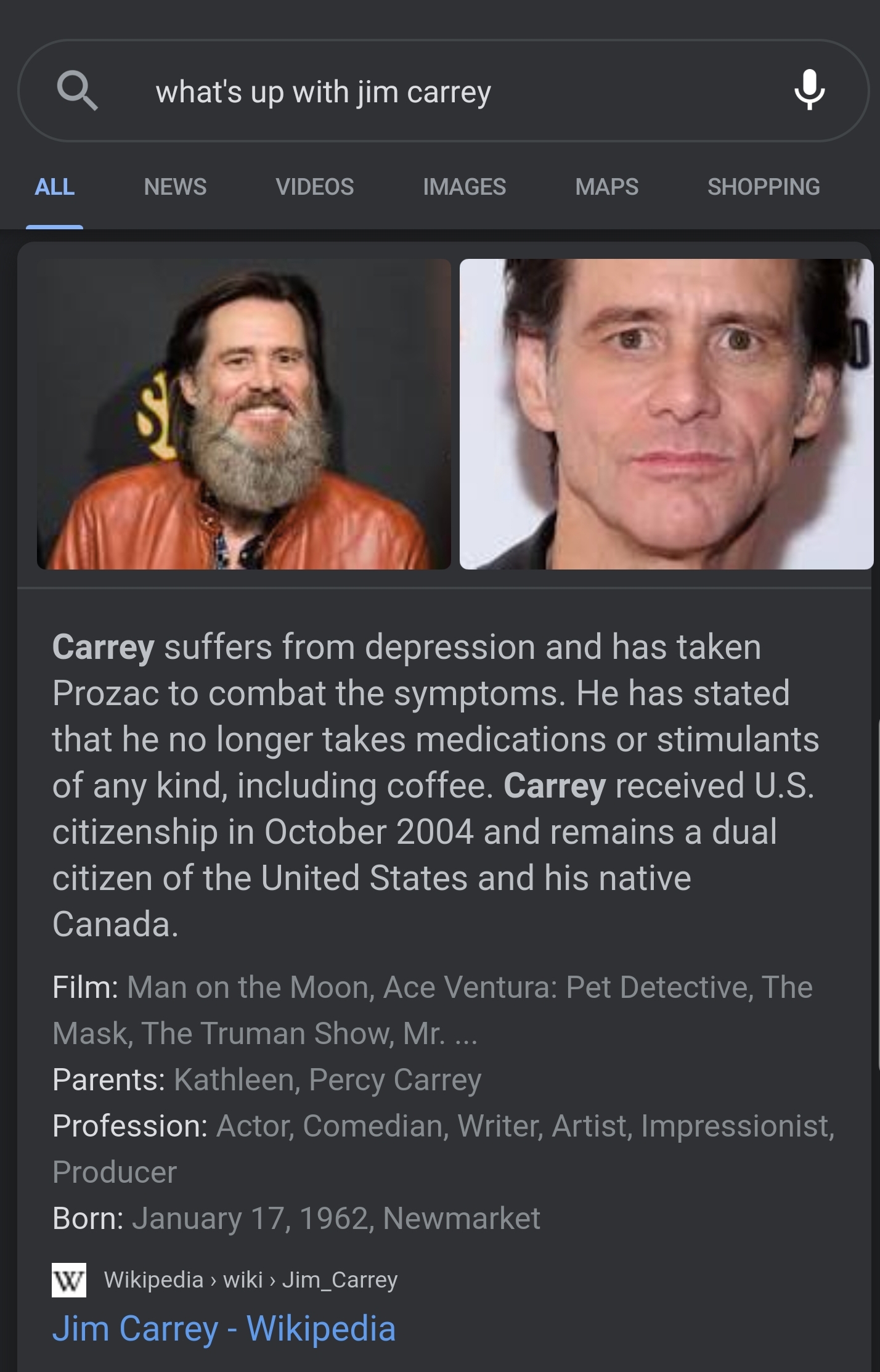 What's up with Jim Carrey ? | Scrolller