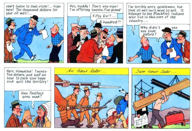 When Tintin strikes oil - my favorite bit of social commentary in the books | Scrolller