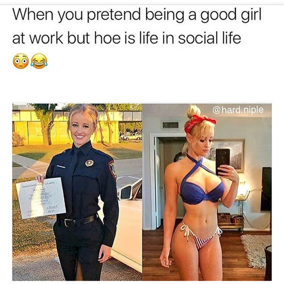 When you pretend being a good girl at work but how is life in social media | Scrolller