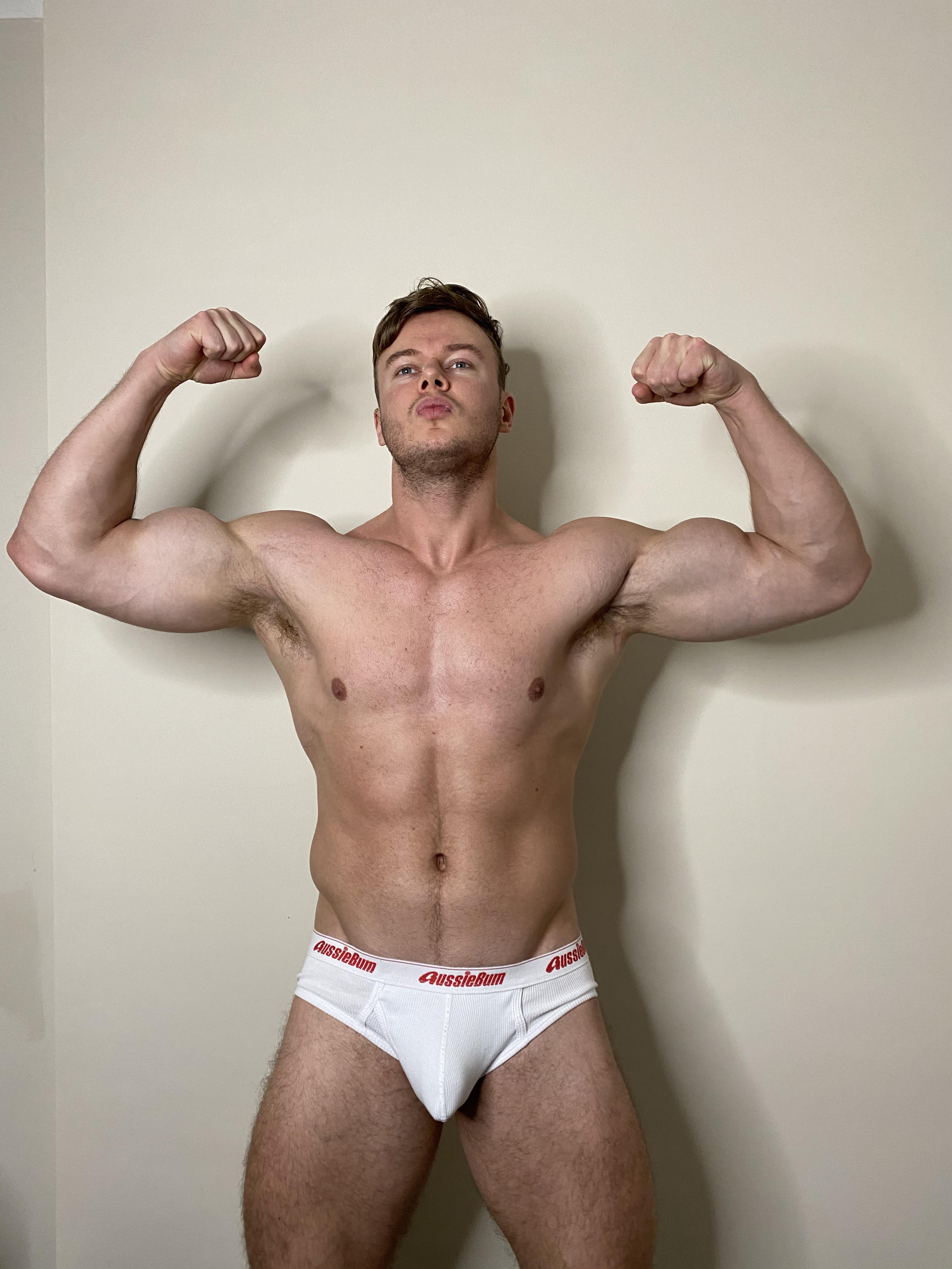 White AussieBums and a double bicep flex for good measure | Scrolller
