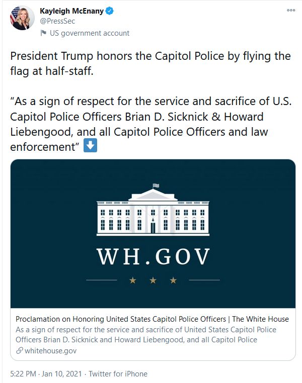 White House Press Secretary Kayleigh McEnany releases first official statement since attack on ...