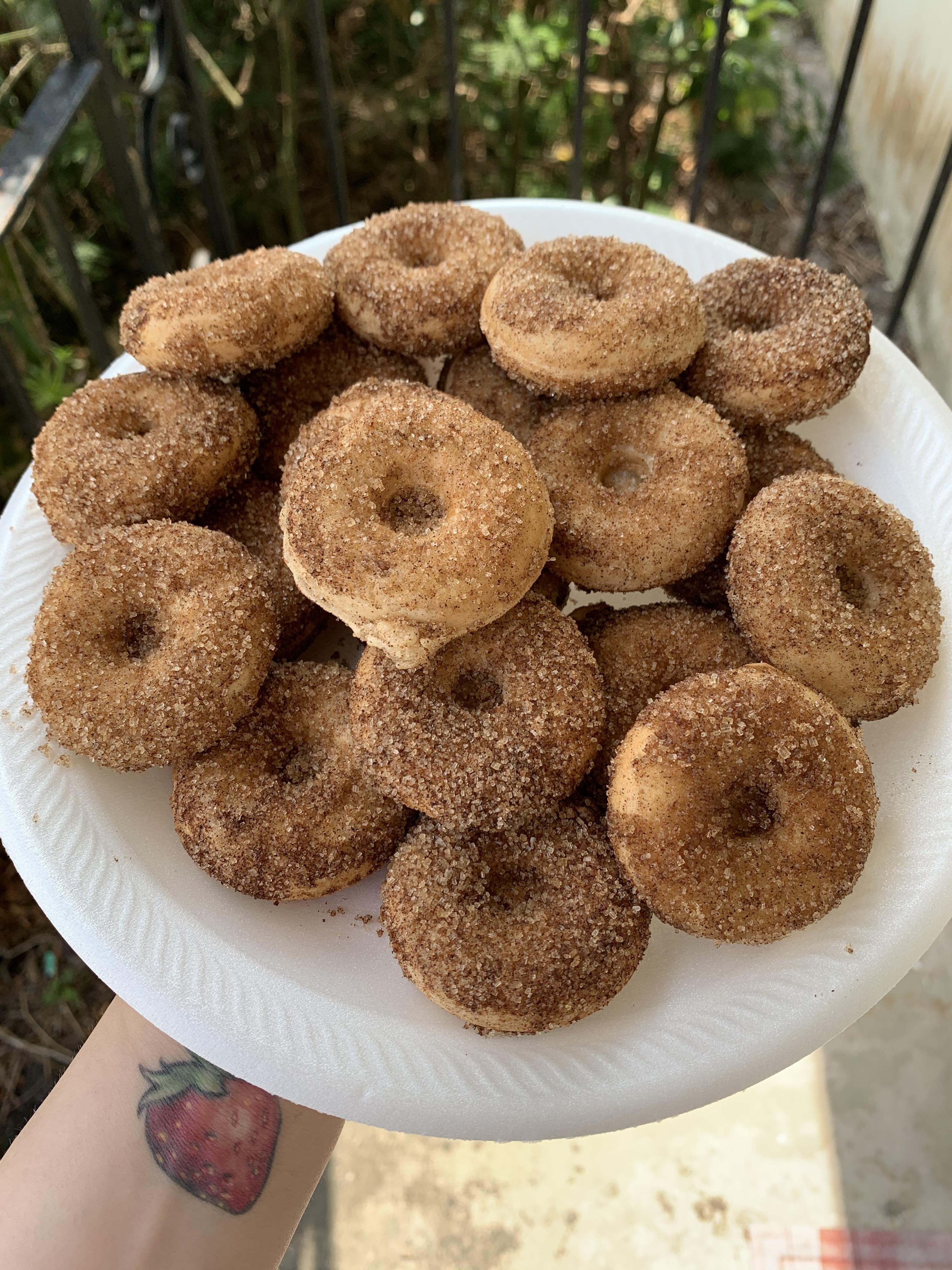 Whole lotta mini cinnamon sugar donuts (baked) | Scrolller