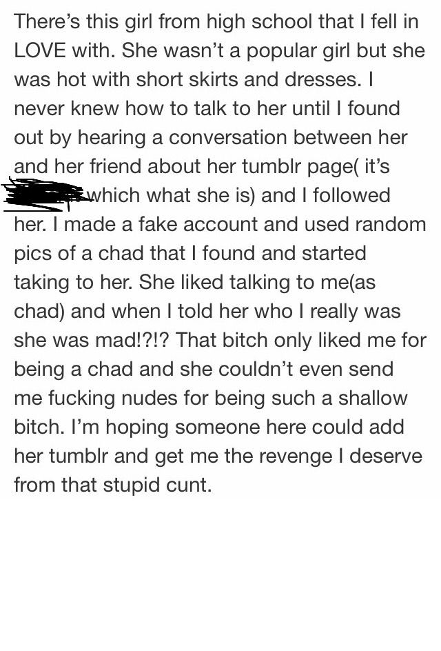 "Why are you mad you were stalked you shallow bitch?" | Scrolller